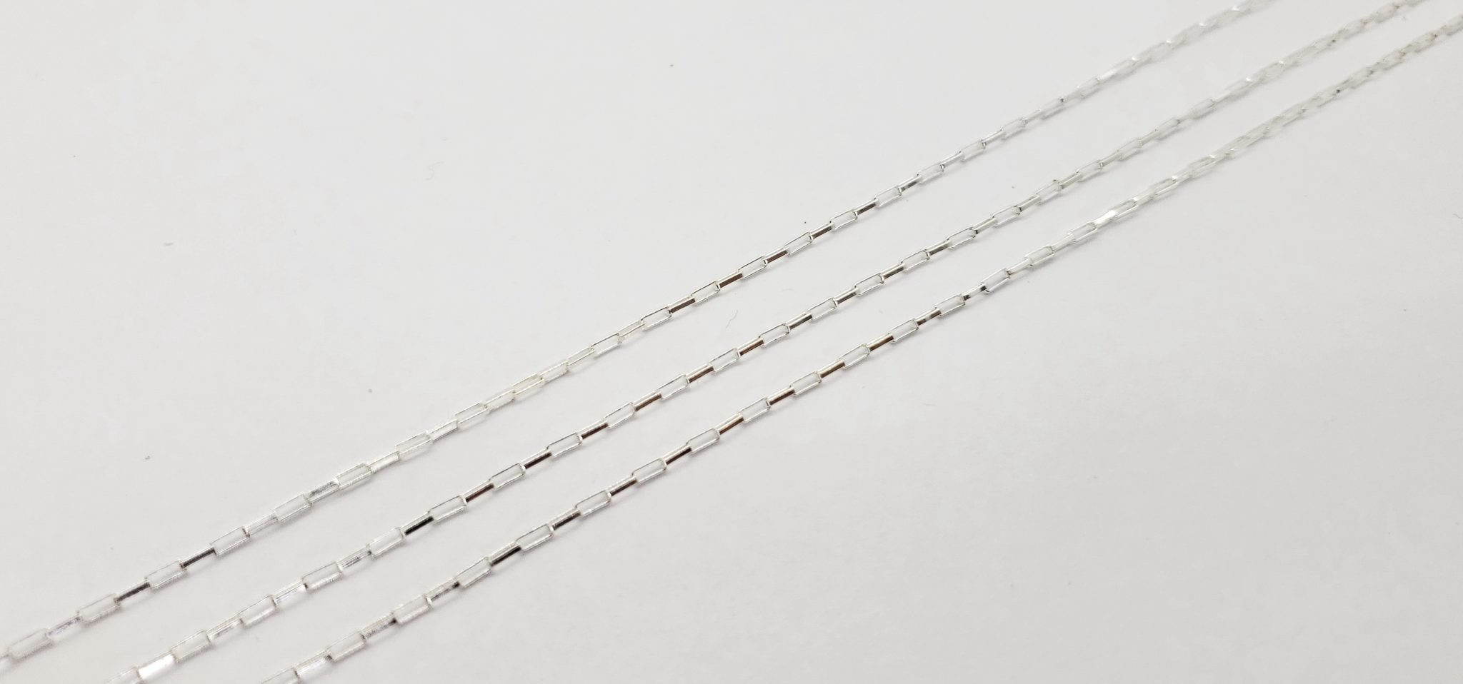 Sterling Silver Elongated Box Chain 1.3mm x 3mm - InTheWorksBeads