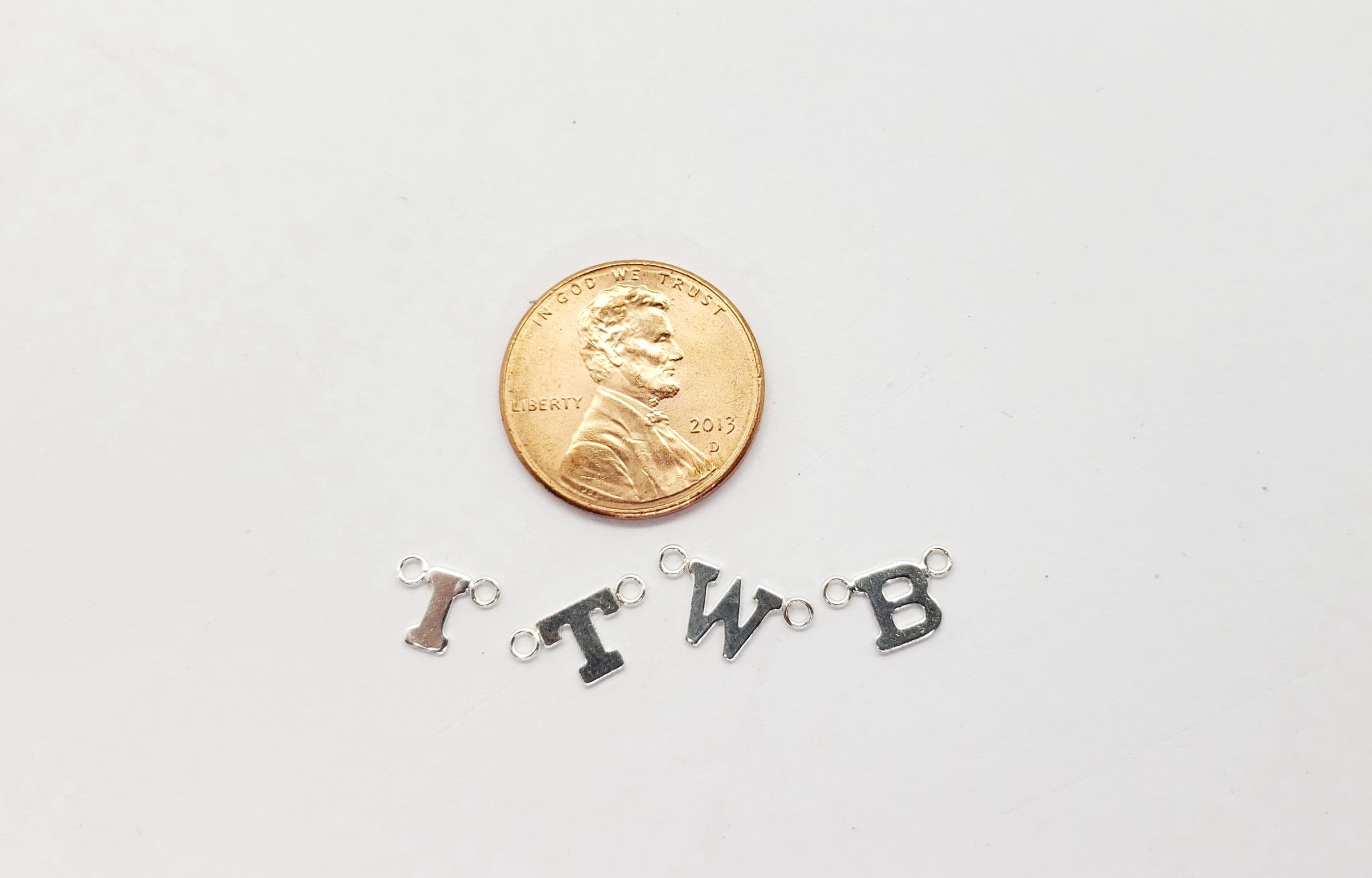 Sterling Silver Alphabet Letter Connector, 6mm x 10mm, 1 Piece ...