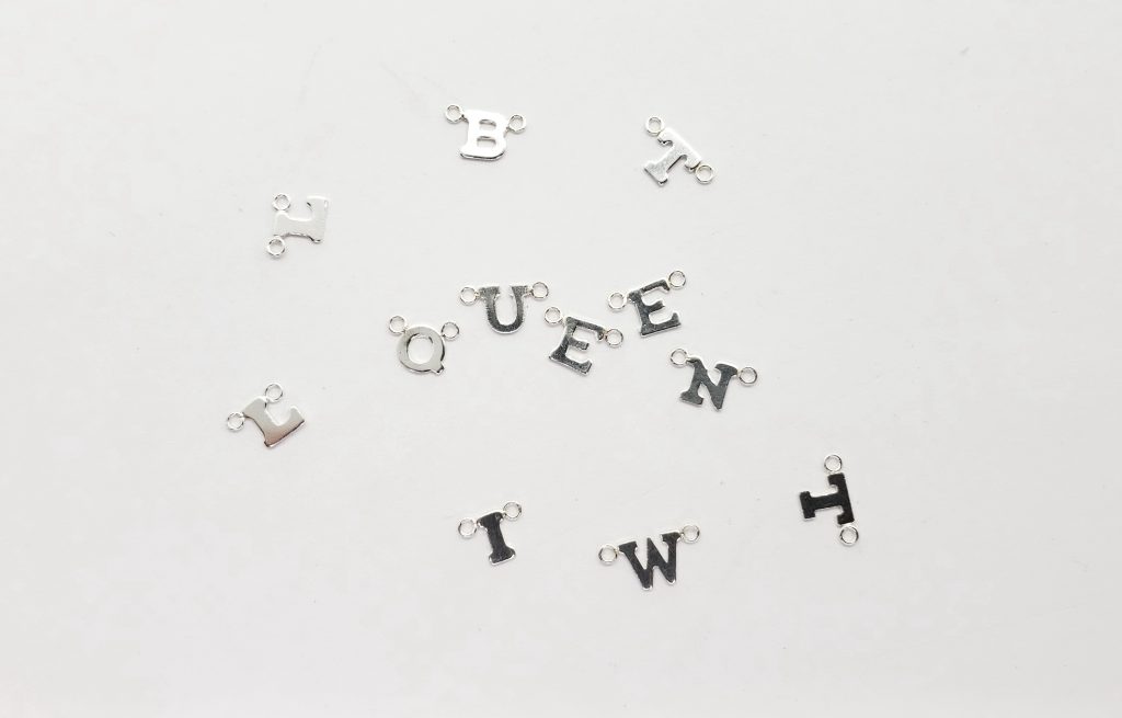 Sterling Silver Alphabet Letter Connector, 6mm x 10mm, 1 Piece ...