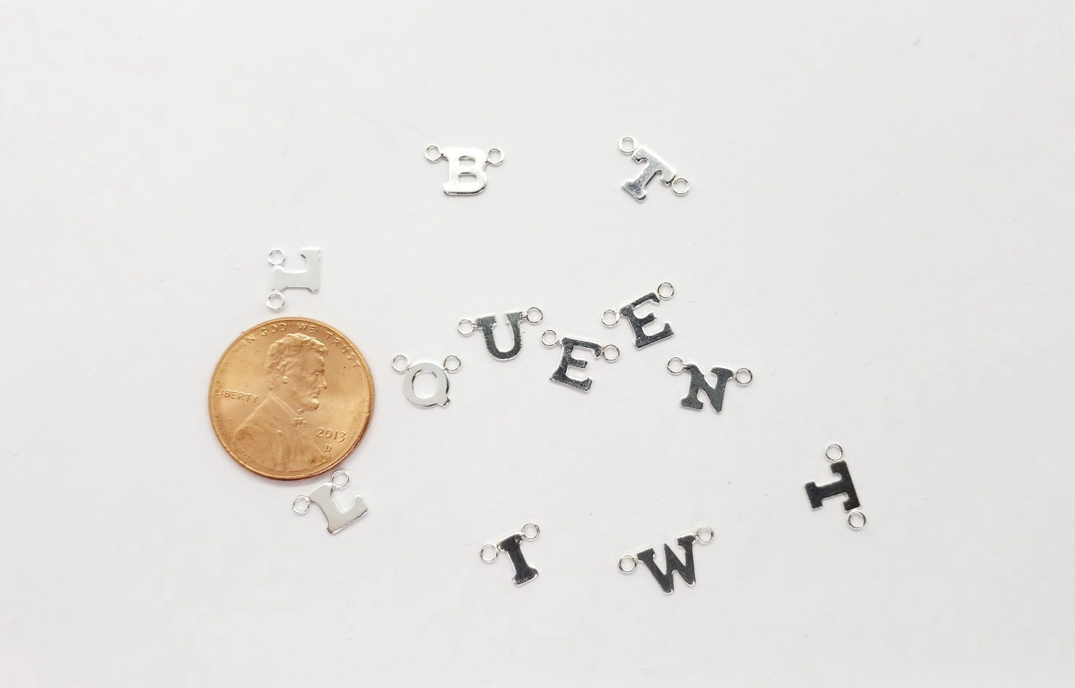 Sterling Silver Alphabet Letter Connector, 6mm x 10mm, 1 Piece ...