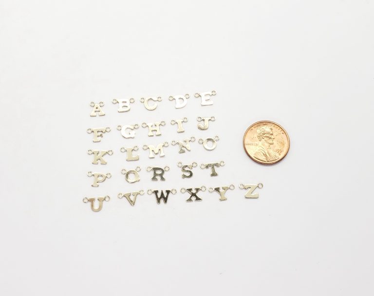 14K Gold Filled Alphabet Letter Connector, 5mm x 10mm, 1 Piece ...