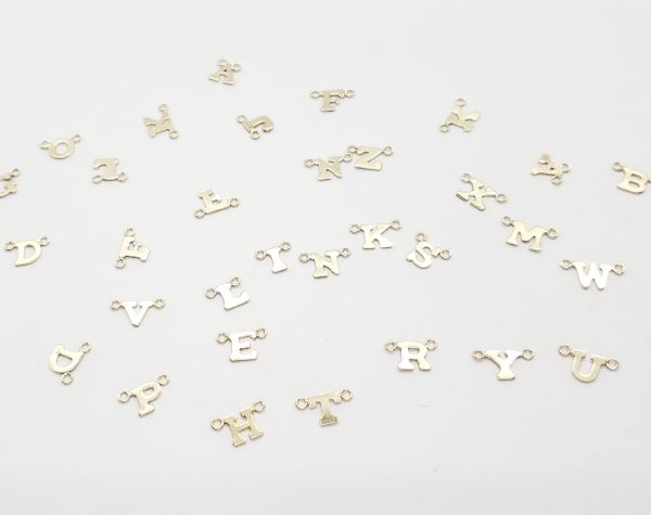 14K Gold Filled Alphabet Letter Connector, 5mm x 10mm, 1 Piece ...