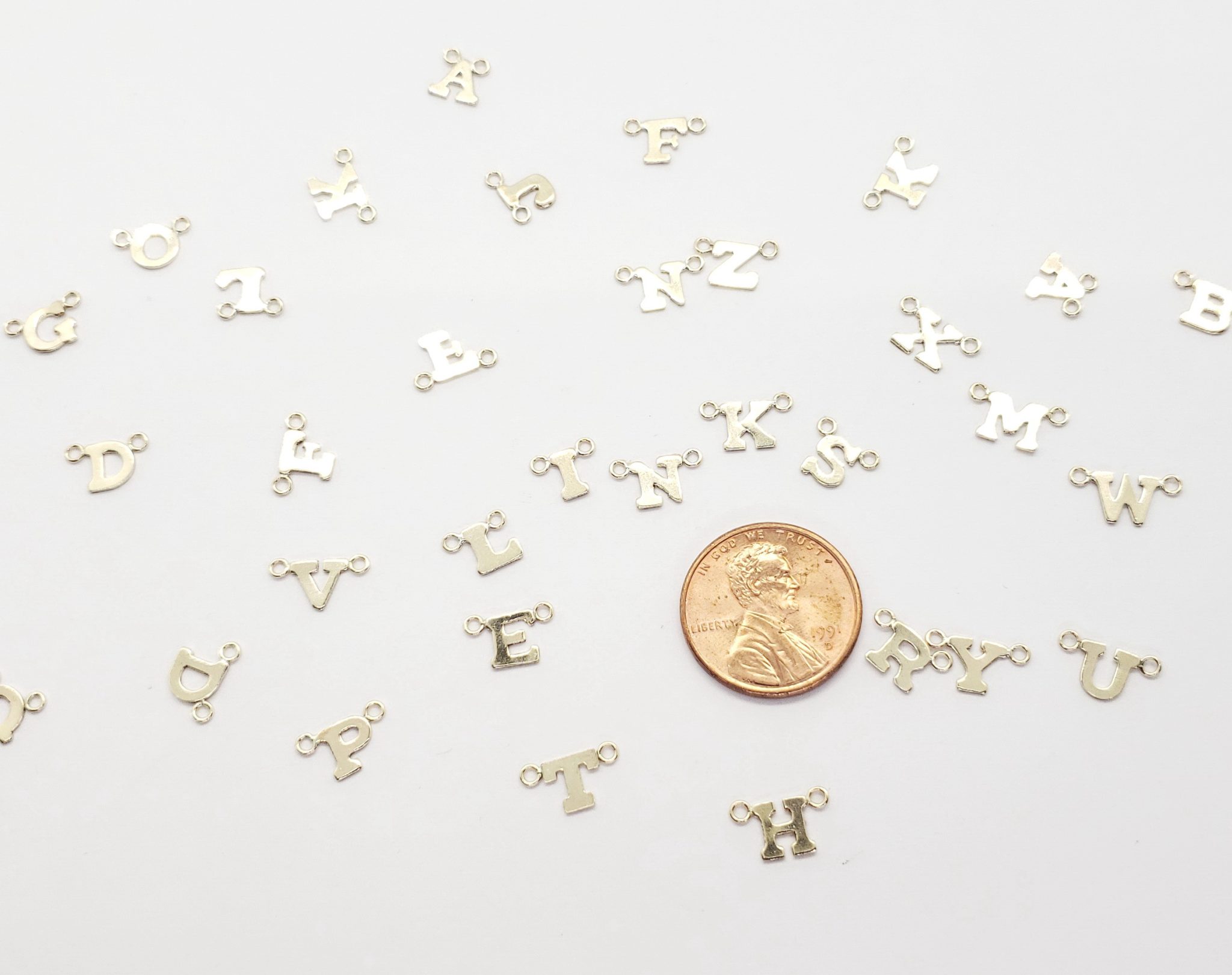 14K Gold Filled Alphabet Letter Connector, 5mm x 10mm, 1 Piece ...