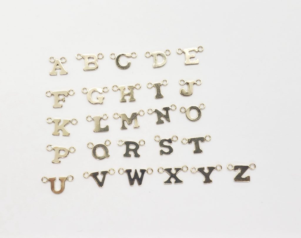 14K Gold Filled Alphabet Letter Connector, 5mm x 10mm, 1 Piece ...