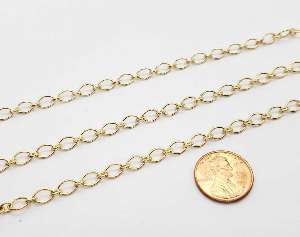 14k Gold Filled Long & Short Heavy Oval Chain 4.8mm x 7mm - InTheWorksBeads